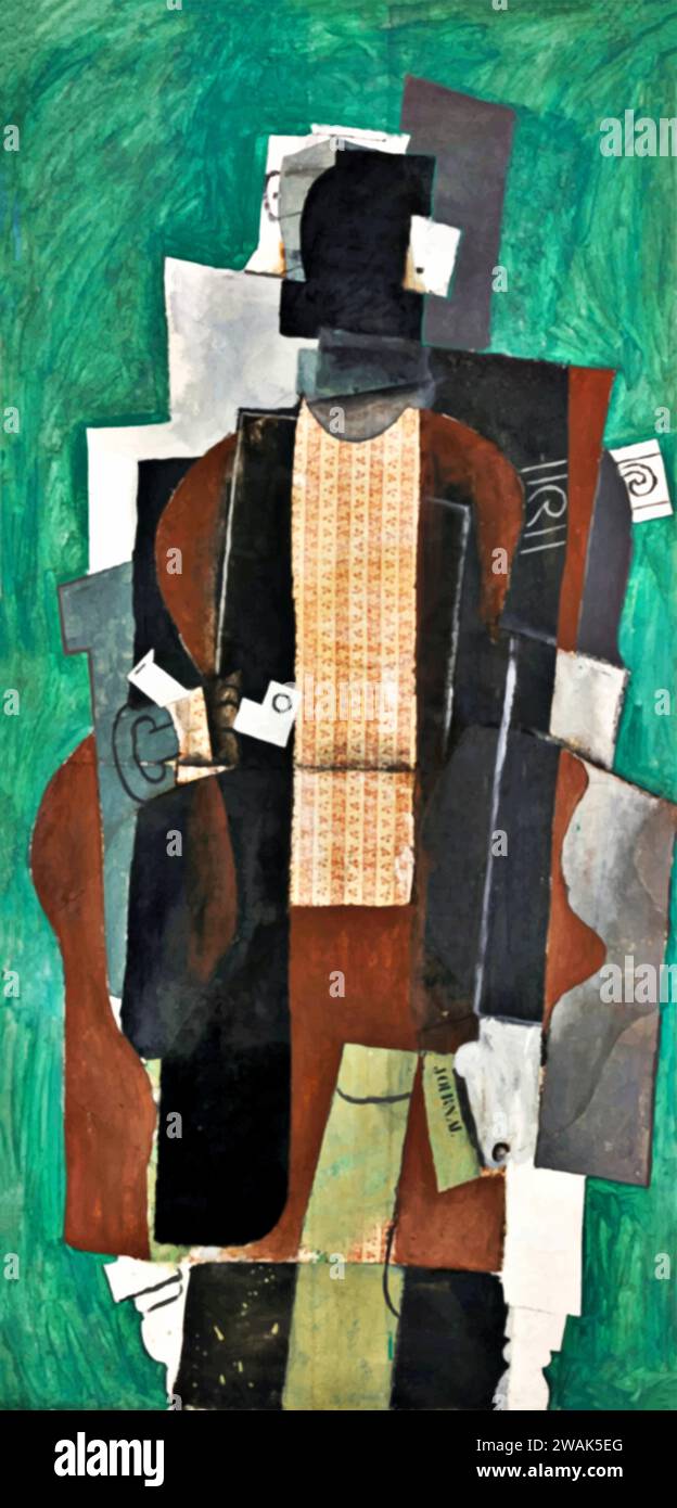 868Man with a Pipe; Homme a la pipe, 1914 (Painting) by Artist Picasso ...