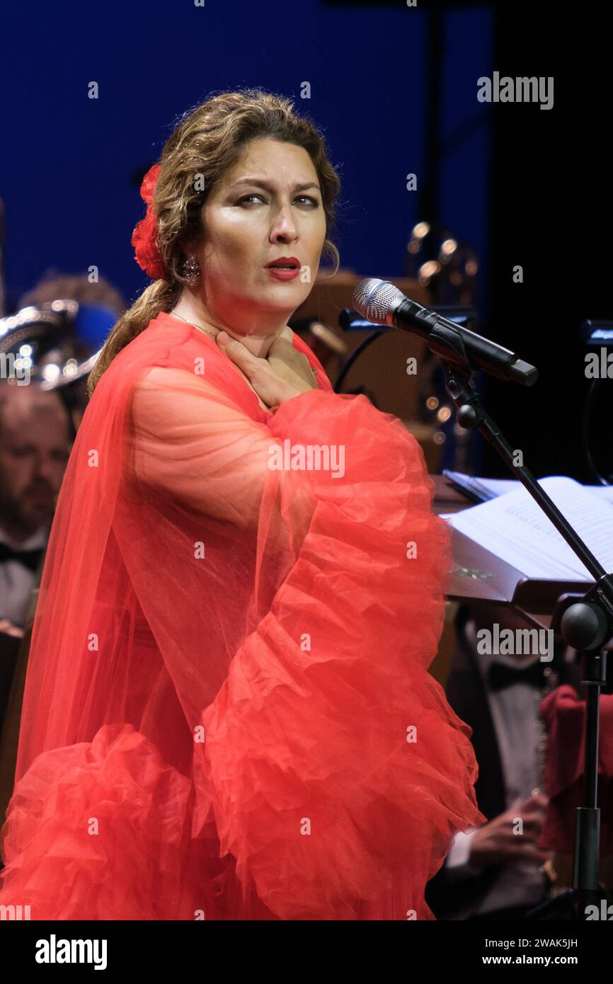 Flamenco singer Estrella Morente performs during the concert with the ...
