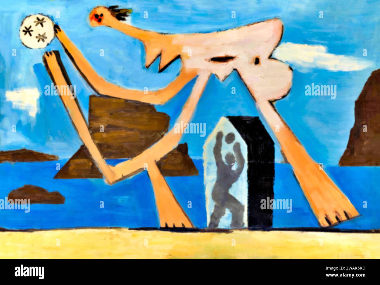 Ball players on the beach, 1928 (Painting) by Artist Picasso, Pablo ...