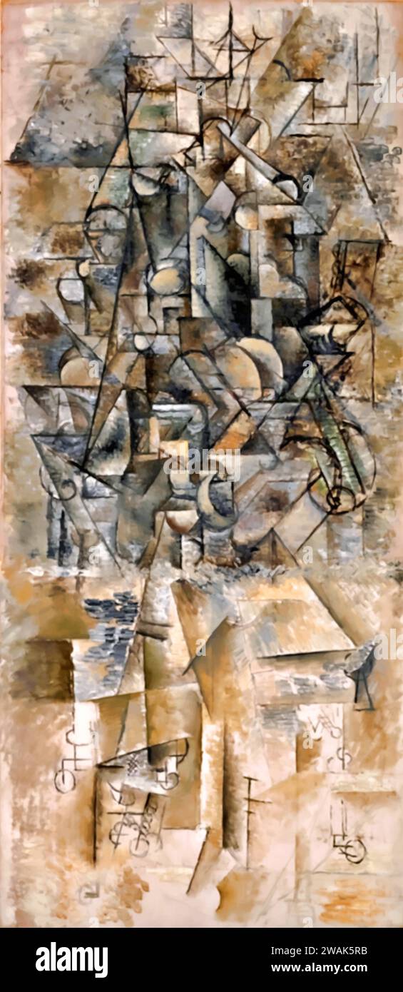 Man with a Mandolin; Homme a la mandoline, 1911 (Painting) by Artist ...