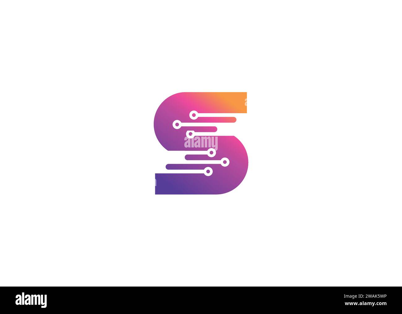 Letter S Technology vector monogram logo design template. Letter S ...