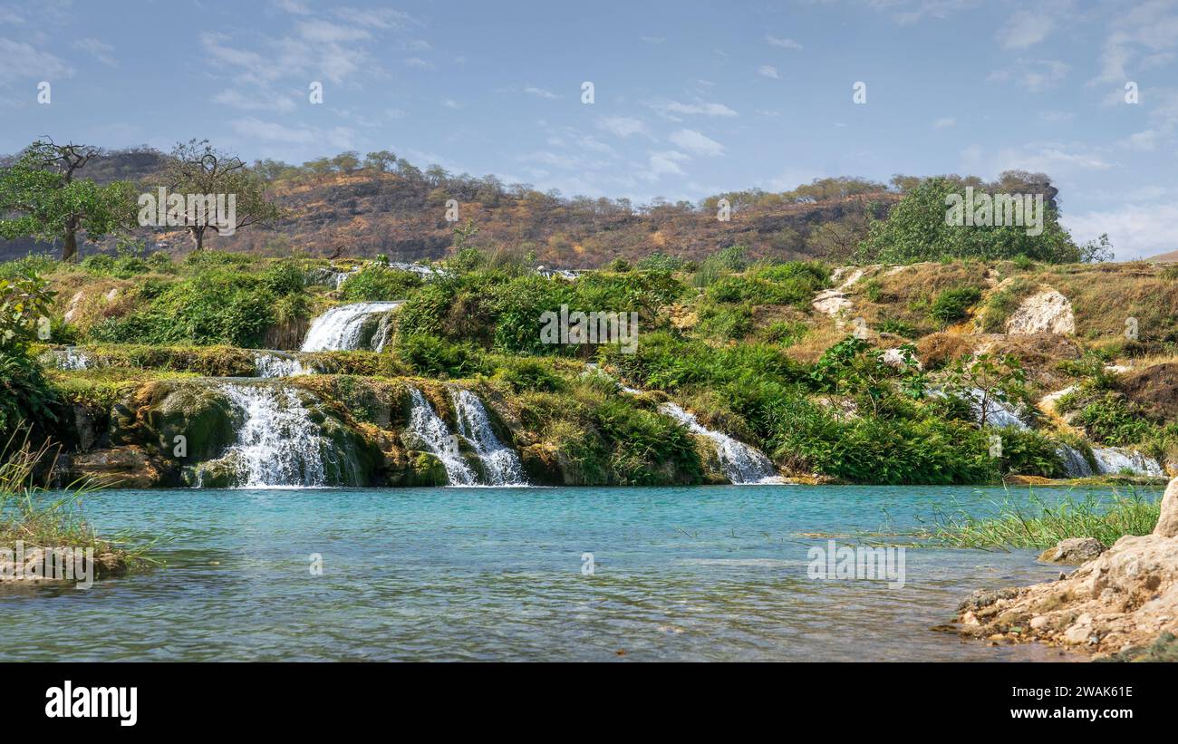 mini Waterfalls at Wadi Darbat in the Dhofar region of Oman Stock Photo ...