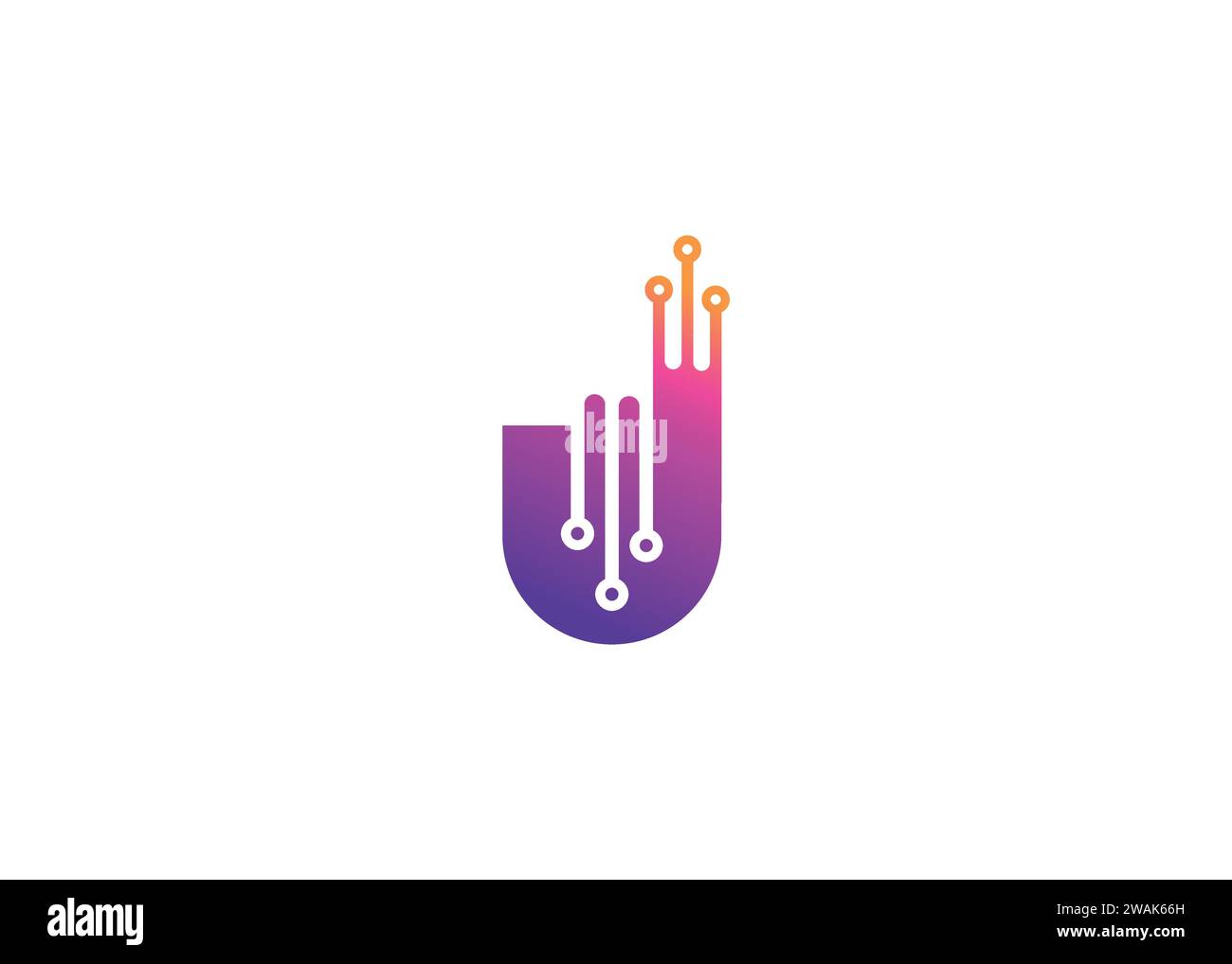 Letter U Technology vector monogram logo design template. Letter U ...