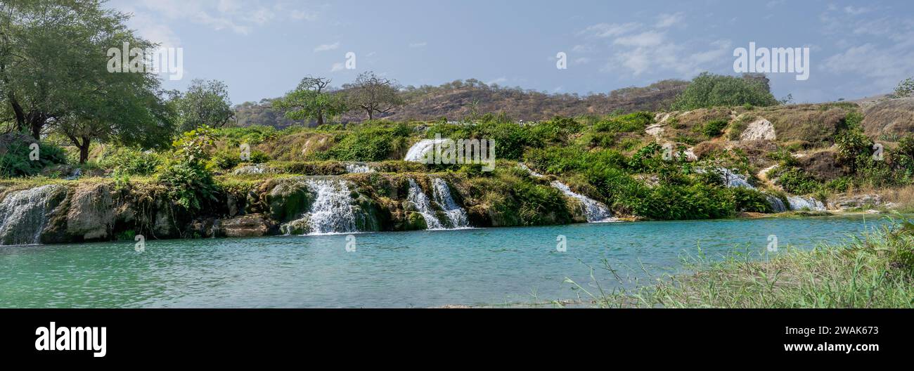mini Waterfalls at Wadi Darbat in the Dhofar region of Oman Stock Photo ...