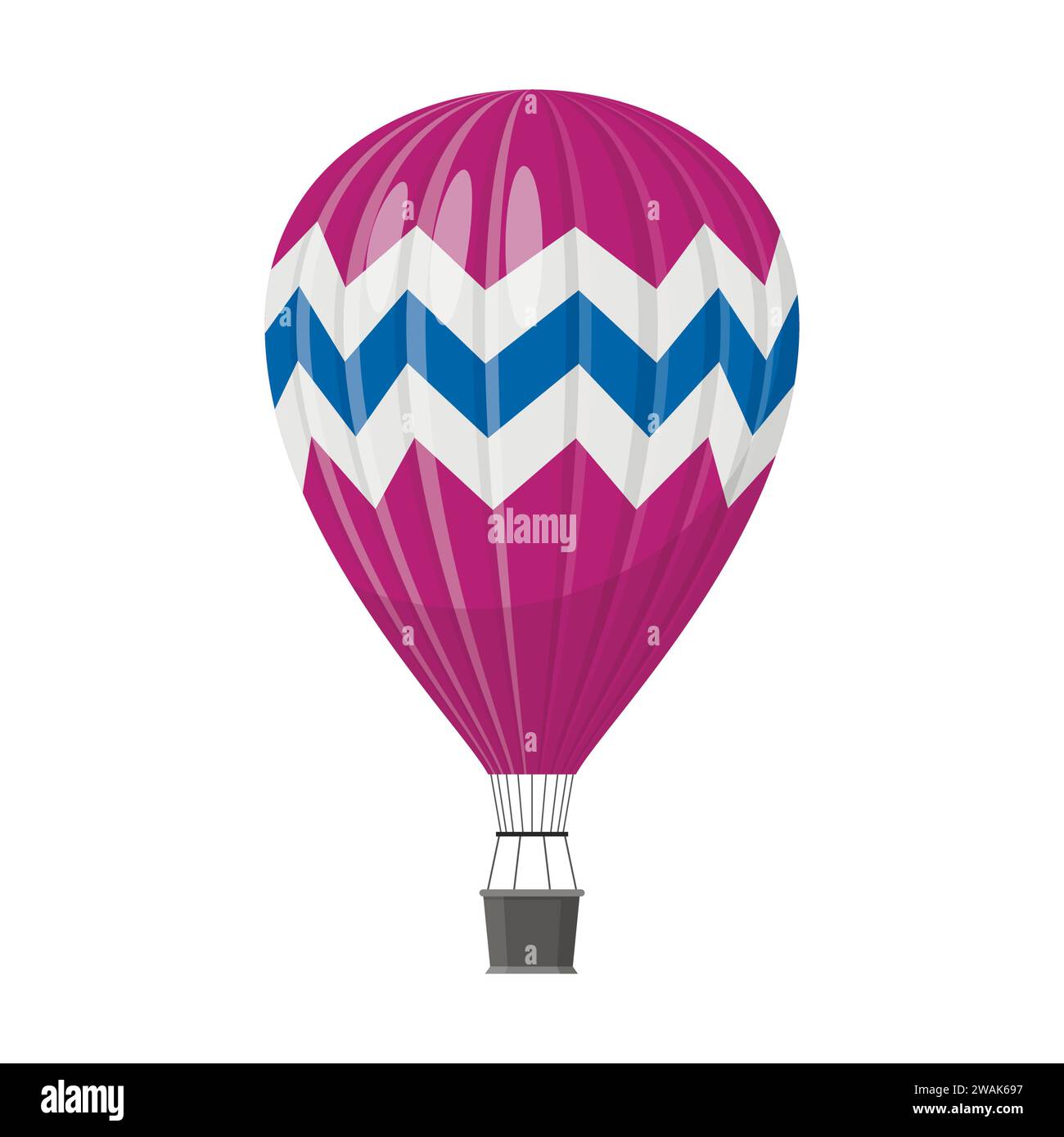 Aerostat Balloon transport with basket icon isolated on white ...