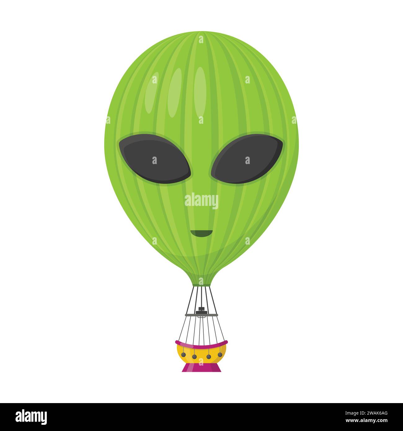 Aerostat Balloon transport in the form of an alien with basket icon ...