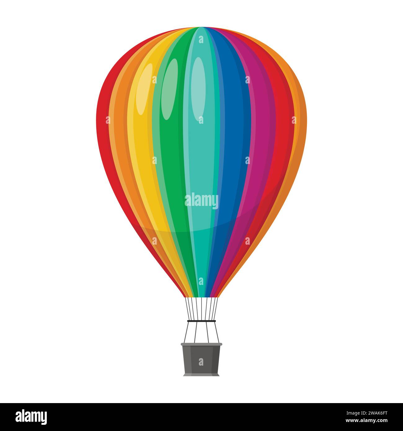 Aerostat Balloon transport with basket icon isolated on white ...