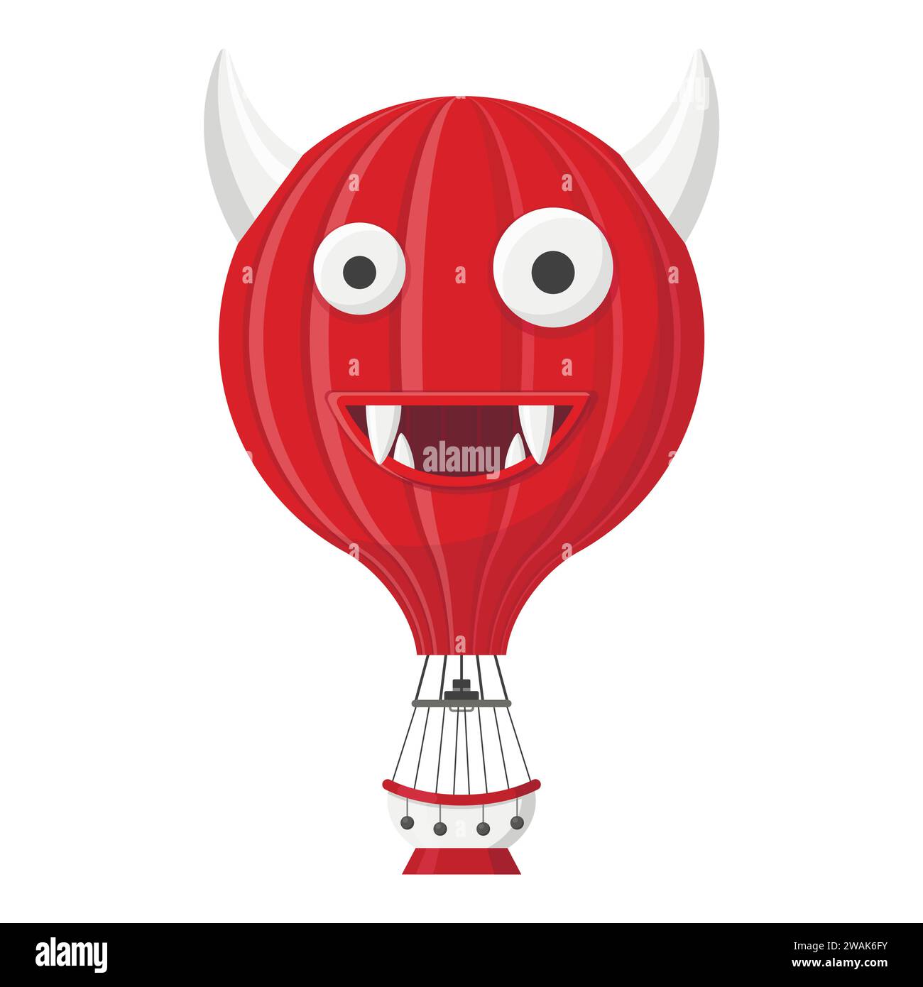 Aerostat Balloon demon transport with basket icon isolated on white ...