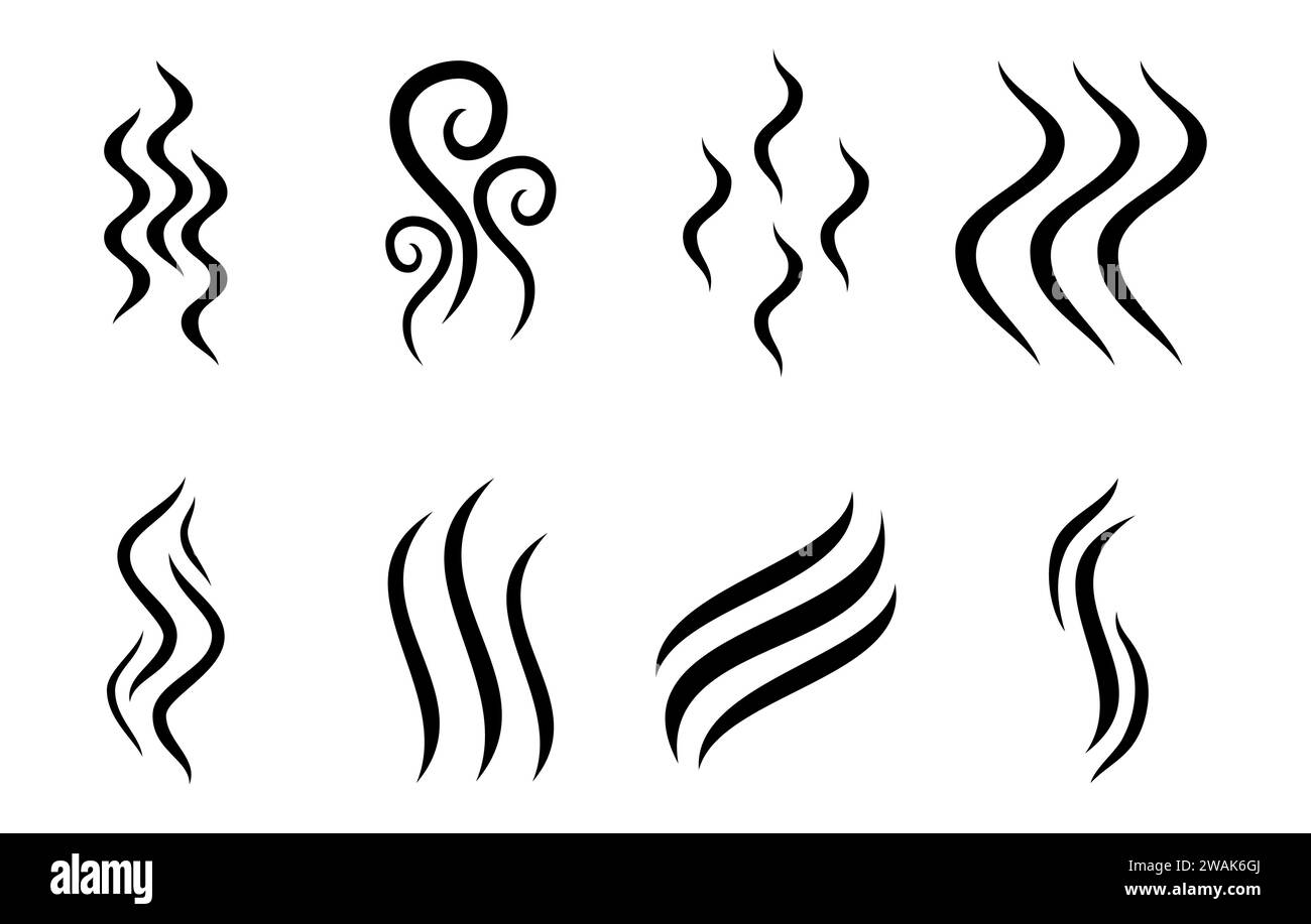 Aromas vaporize icons isolated on white background. Smells line icon ...