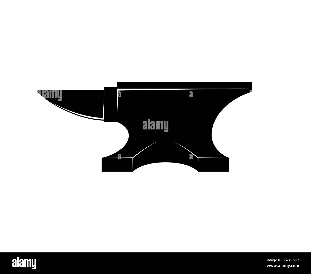 Black iron Anvil icon isolated on white background. Blacksmith anvil tool vector illustration ...