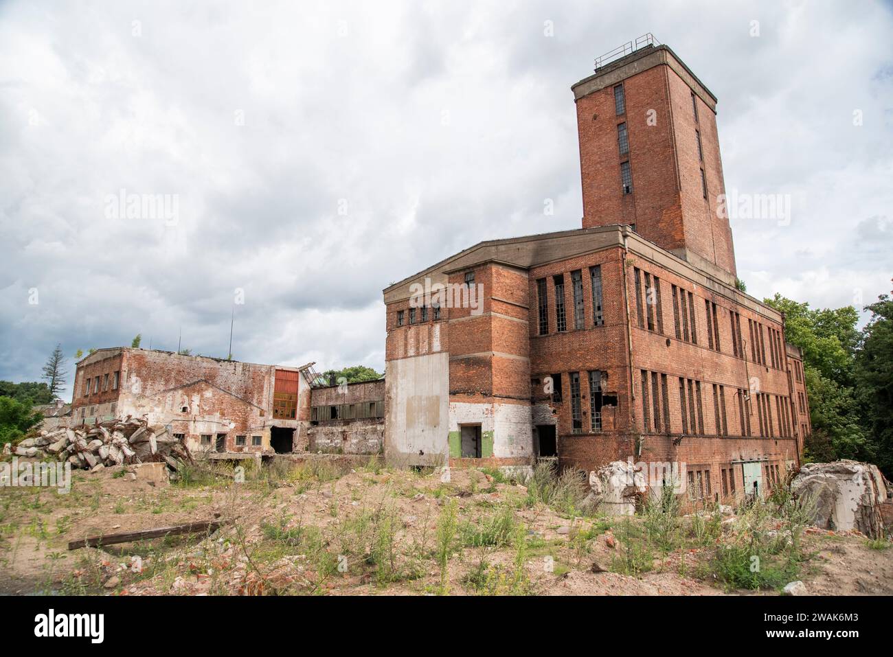 Old destroyed factory in Poland. Urbex made of brick Stock Photo - Alamy