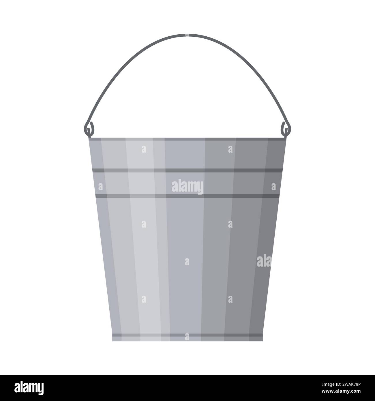 Metal bucket and household isolated on white background, Agriculture ...