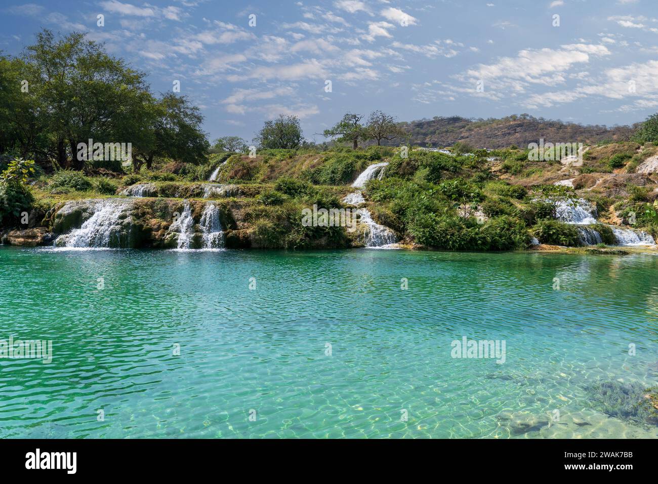 mini Waterfalls at Wadi Darbat in the Dhofar region of Oman Stock Photo ...