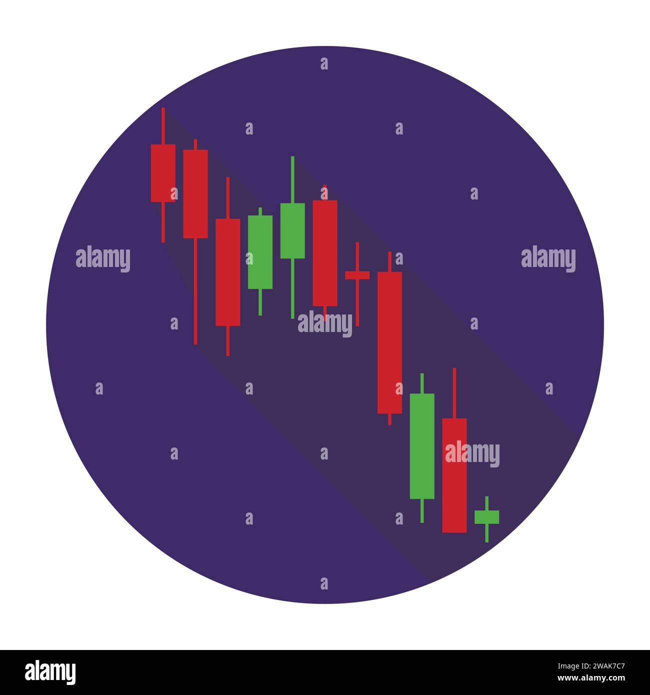Candlestick icon chart down trend of stock chart, graphical analysis of ...