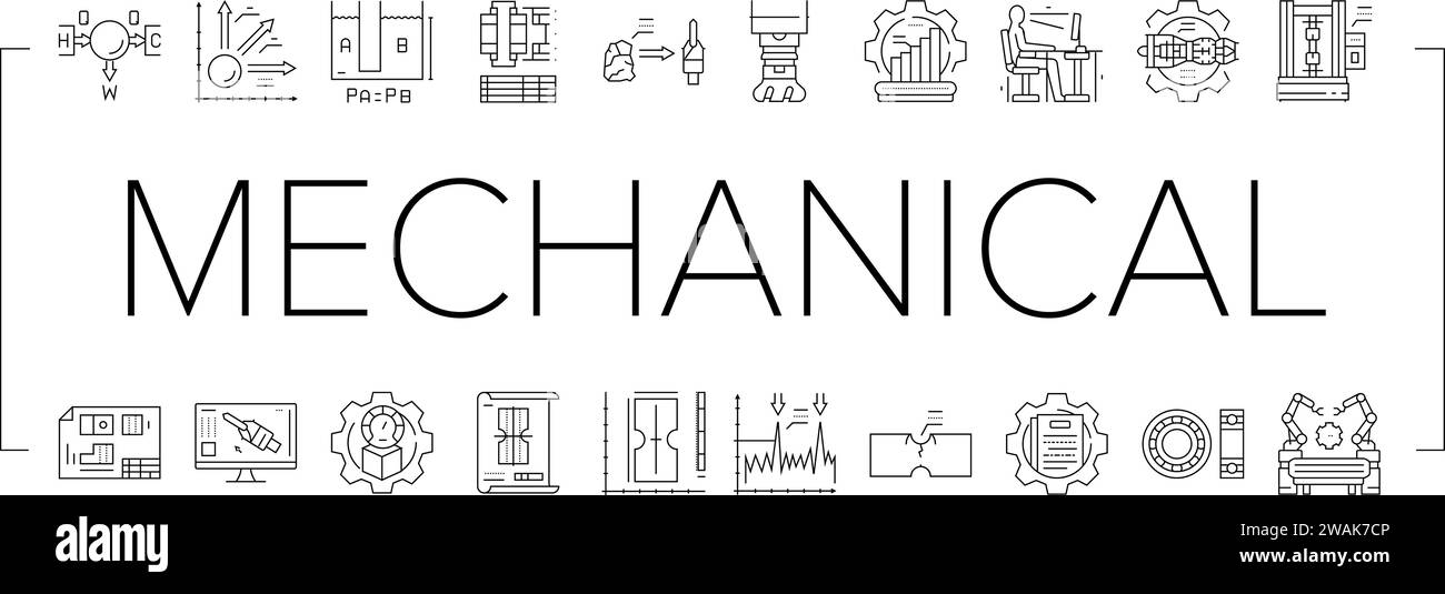 mechanical technology engineer icons set vector Stock Vector Image & Art - Alamy