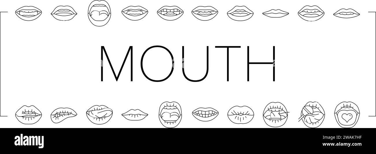 mouth character animation icons set vector Stock Vector Image & Art - Alamy