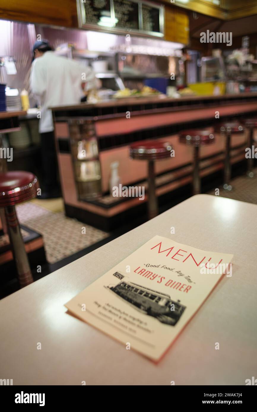 American diner interior hi-res stock photography and images - Alamy