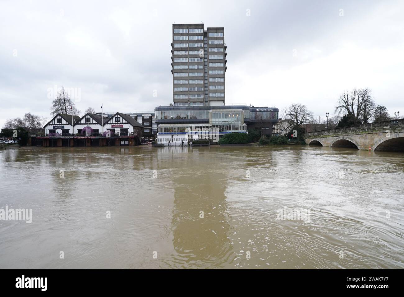 The River Great Ouse in Bedford, which has burst its banks following ...