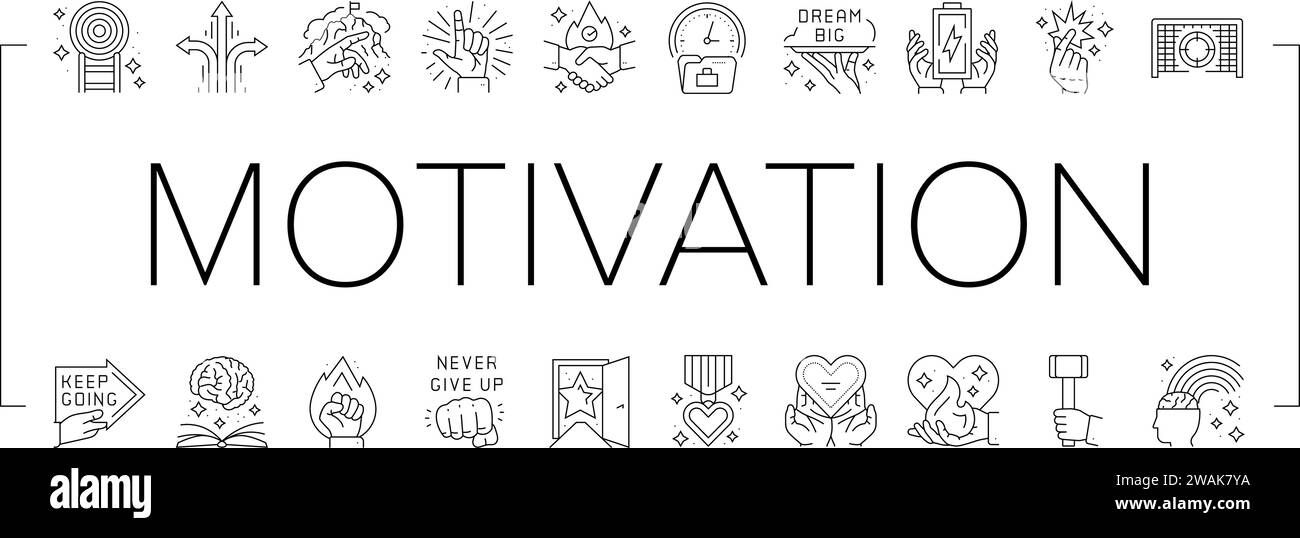 motivation succes challenge icons set vector Stock Vector Image & Art ...