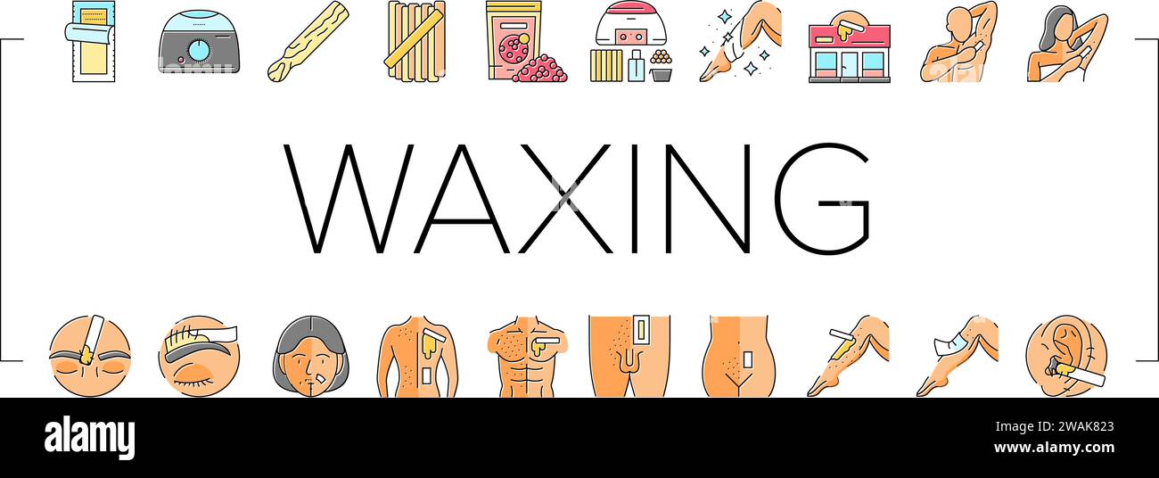 wax hair salon depilation icons set vector Stock Vector Image & Art - Alamy