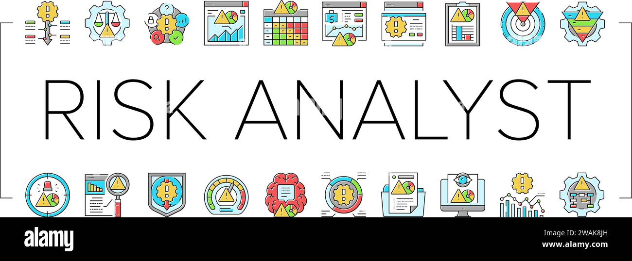Risk assessment icons pack hi-res stock photography and images - Alamy