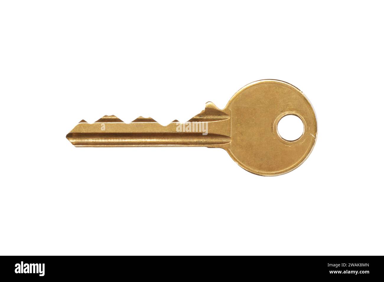 Brass house key with clipping path Stock Photo - Alamy