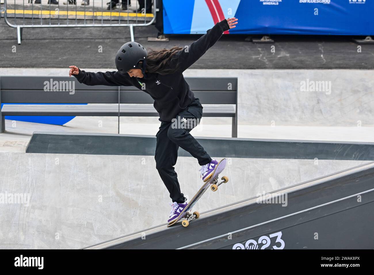 Santiago, Chile - October 21, 2023, Raisa Leal during skateboard Women ...