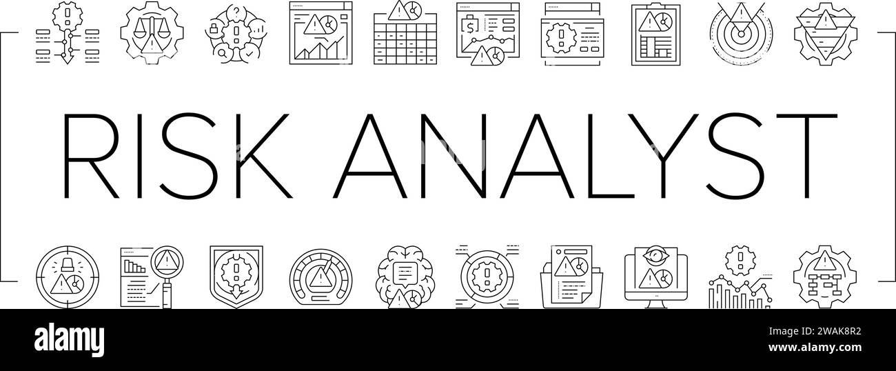 risk analyst business icons set vector Stock Vector Image & Art - Alamy