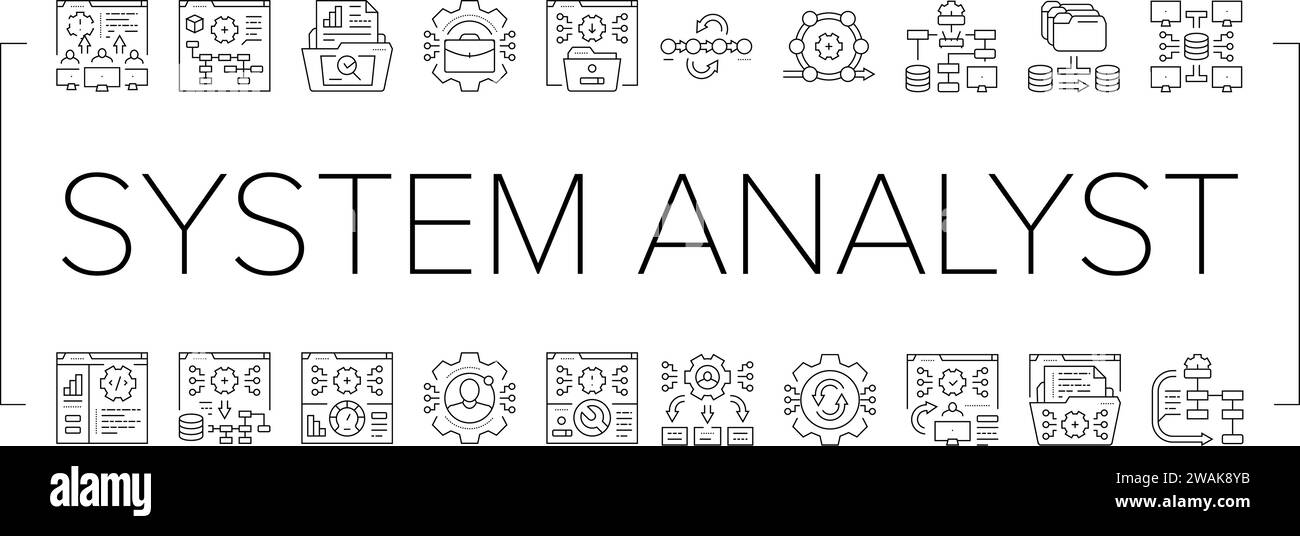 System Analyst Data Icons Set Vector Stock Vector Image And Art Alamy