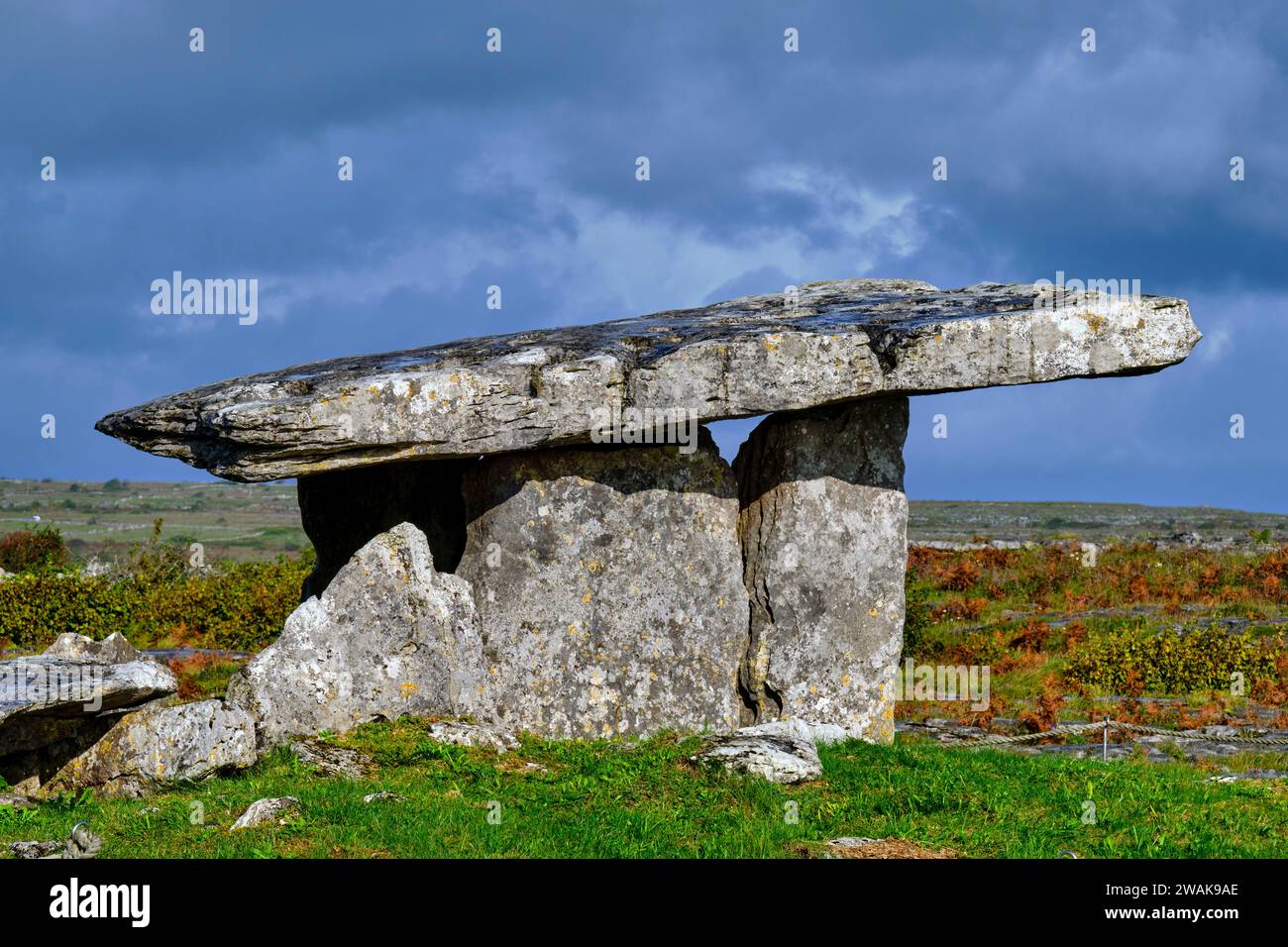 Republic of Ireland, County Clare, The Burren, Poulnabrone dolmen Stock ...