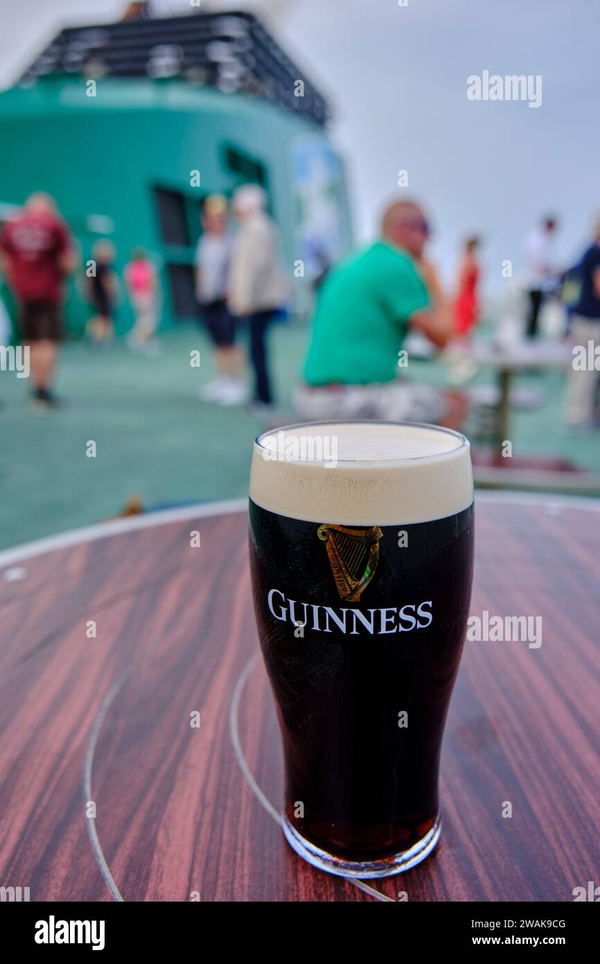 Republic of Ireland, Dublin, Guinness beer on a Ferry between Cherbourg ...