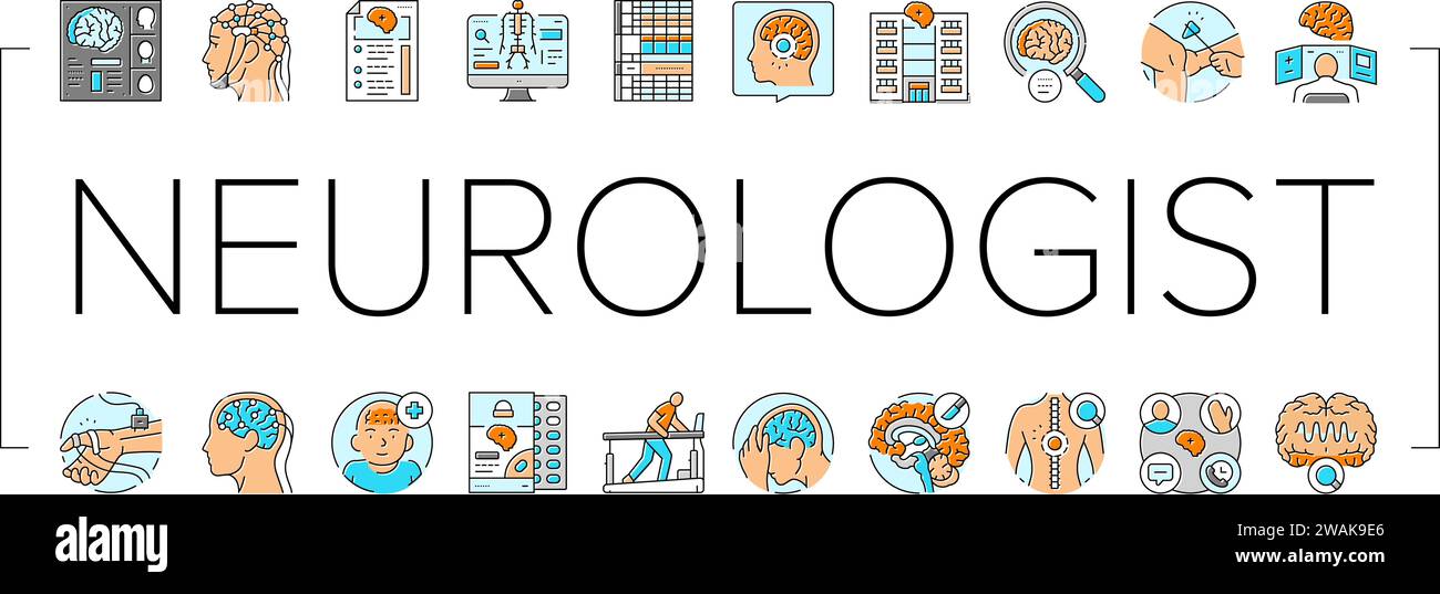 brain neurologist doctor icons set vector Stock Vector Image & Art - Alamy
