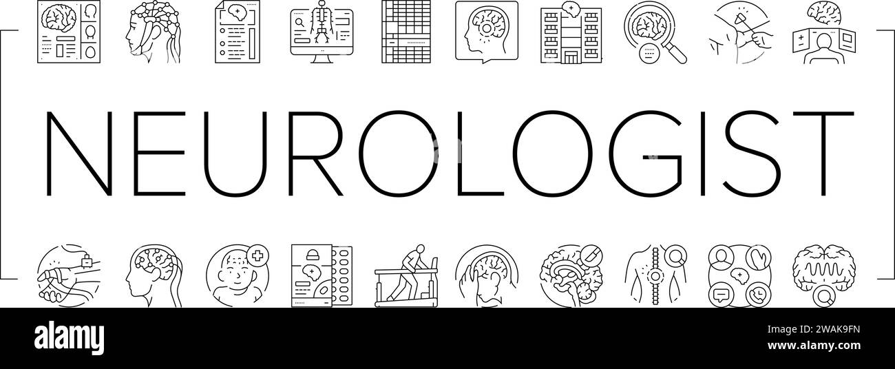 brain neurologist doctor icons set vector Stock Vector Image & Art - Alamy