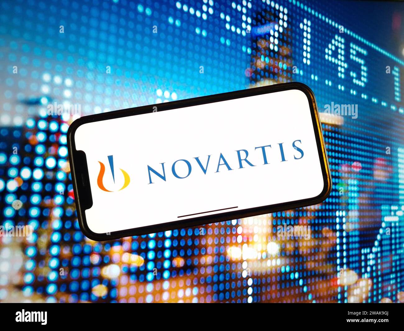 Konskie, Poland - January 04, 2024: Novartis company logo displayed on ...