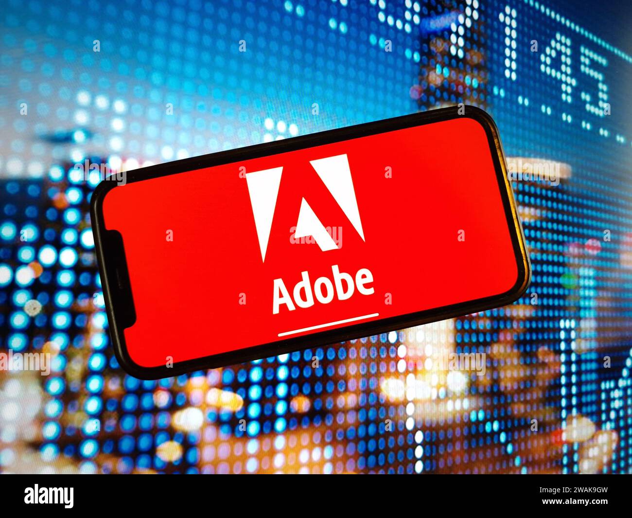 Konskie, Poland - January 04, 2024: Adobe Inc company logo displayed on ...