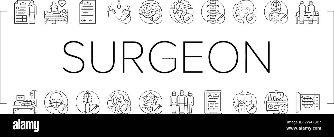surgeon doctor hospital icons set vector Stock Vector Image & Art - Alamy