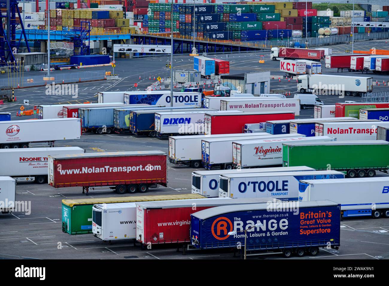 Republic of Ireland, Dublin, containers on Dublin Port Stock Photo - Alamy