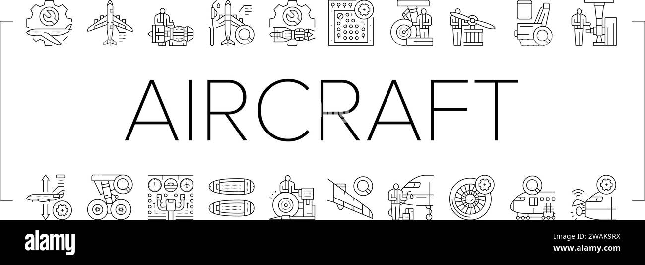 Mechanic engine maintenance aircraft Stock Vector Images - Alamy