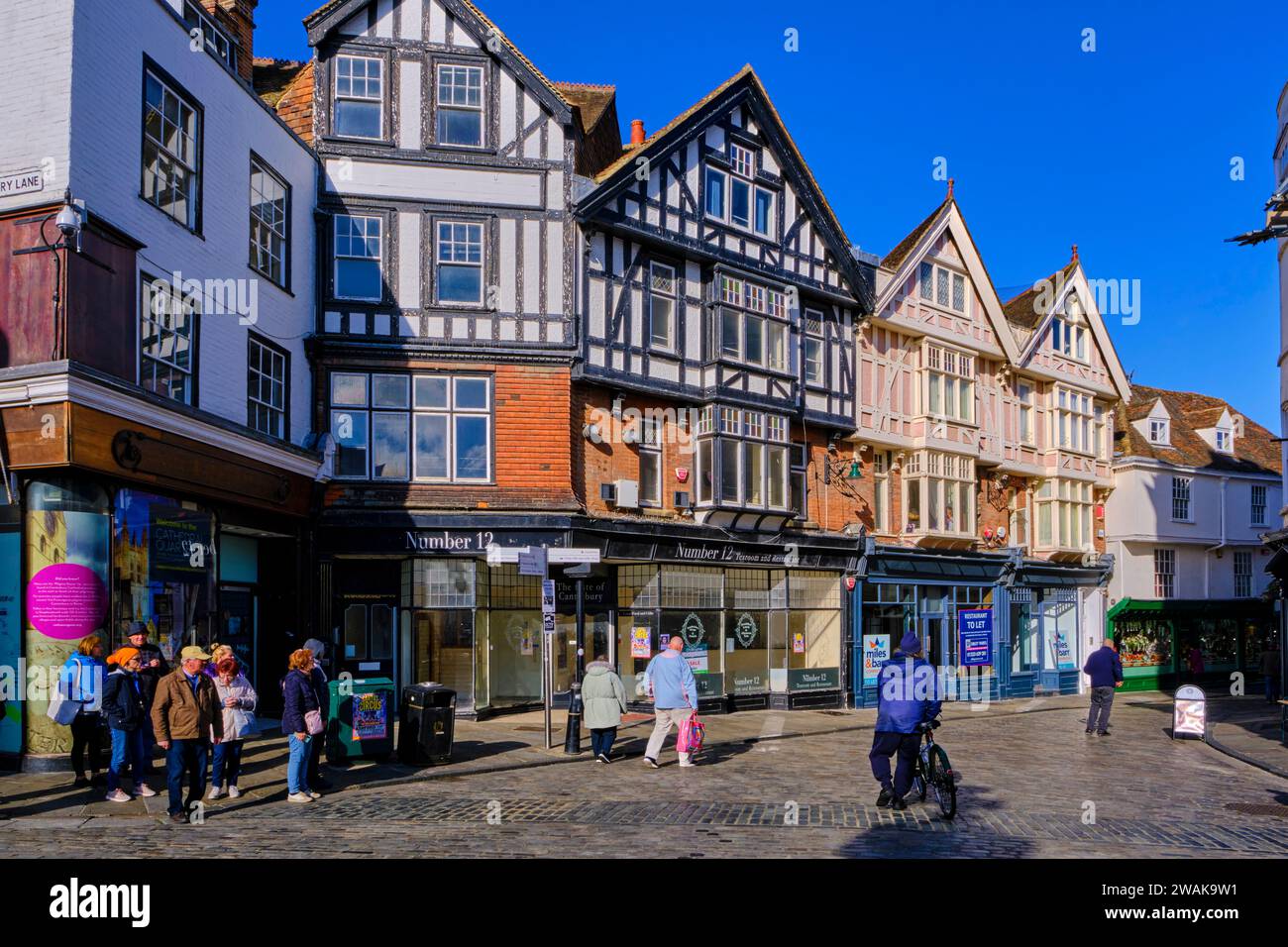 United Kingdom, Kent, Canterbury, The ancient city centre of Canterbury ...