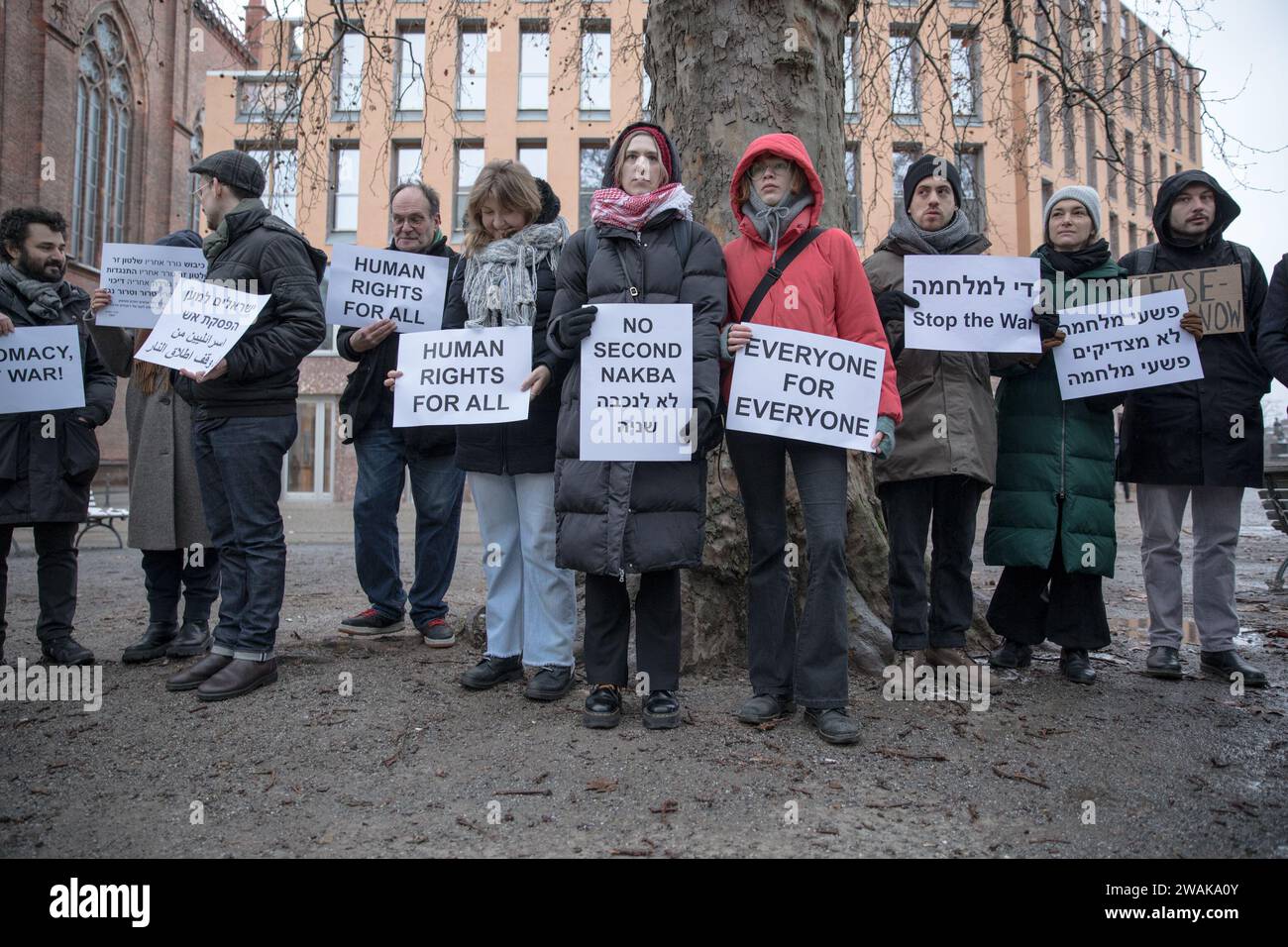 A group of protesters gathered on January 5, 2024, outside the Federal ...