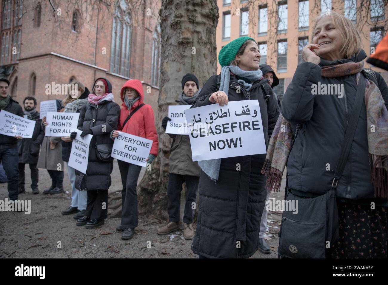 A group of protesters gathered on January 5, 2024, outside the Federal ...