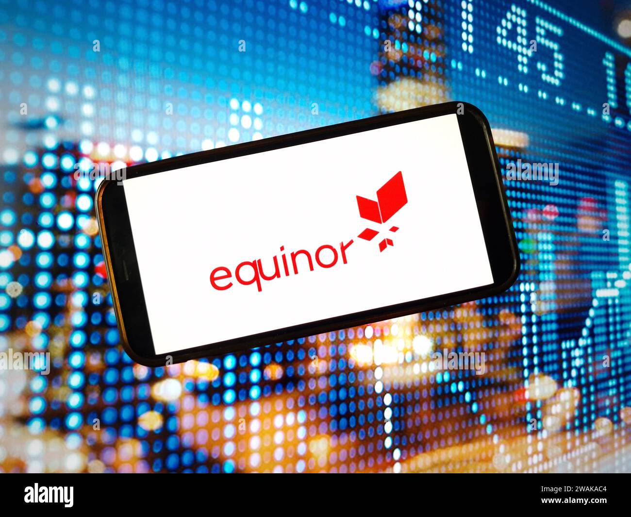 Konskie, Poland - January 04, 2024: Equinor company logo displayed on ...