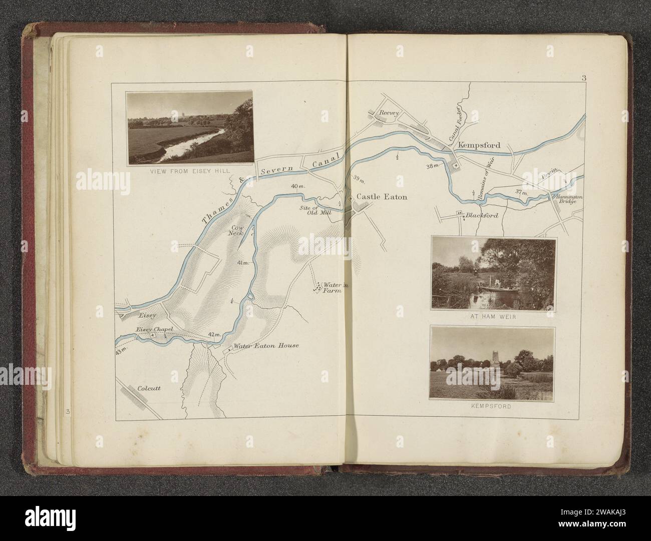 Map with three images of places along the Thames, in or after 1878 - in ...