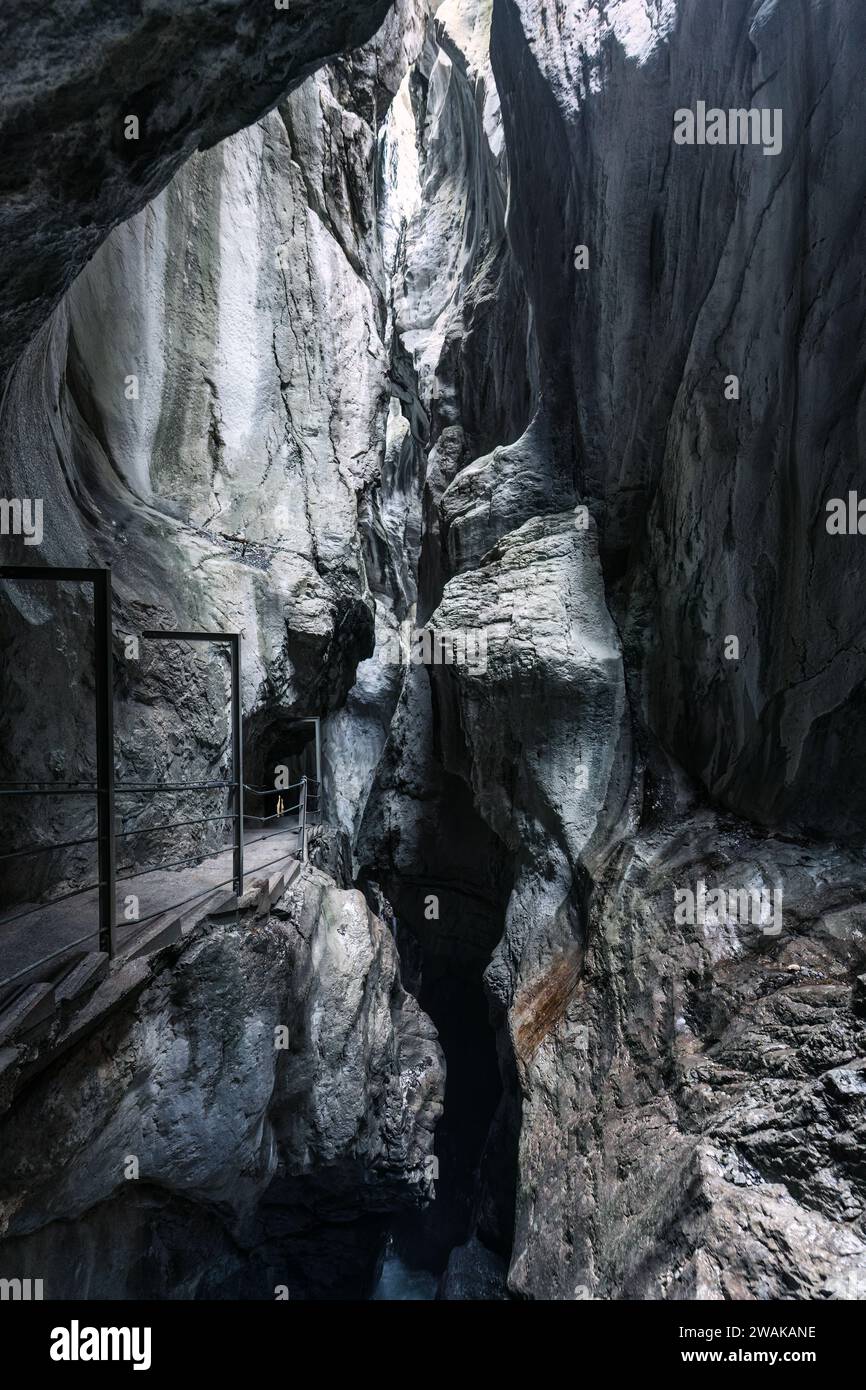 Mysterious natural limestone cave in the canyon and pathway in ...