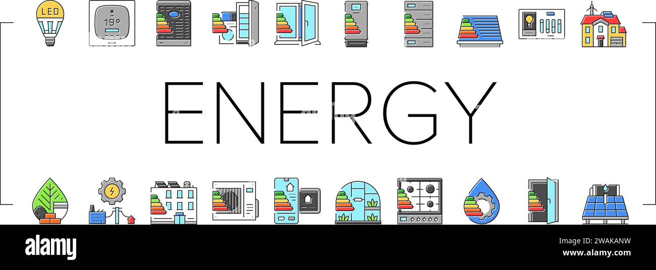 energy efficient technology green icons set vector Stock Vector Image ... energy efficient technology green icons set vector Stock Vector Image ...
