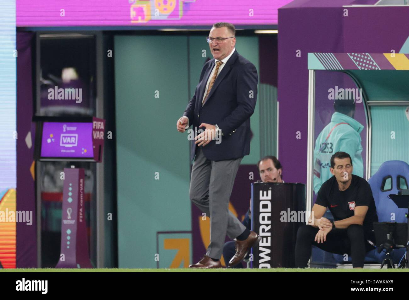 Coach Czeslaw Michniewicz of Poland seen in action during the FIFA ...