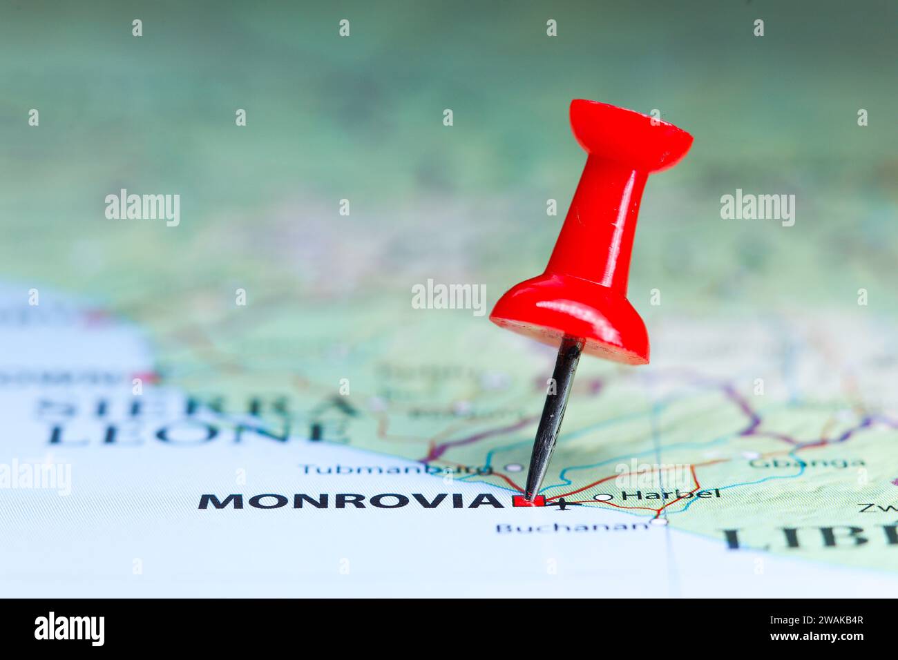 Monrovia map hi-res stock photography and images - Alamy