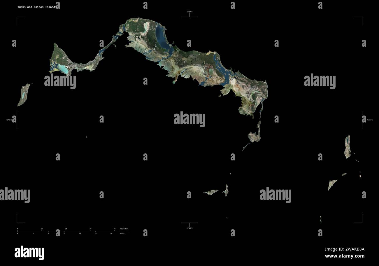 Shape of a high resolution satellite map of the Turks and Caicos ...