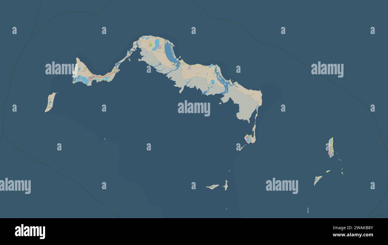 Turks and Caicos Islands highlighted on a topographic, OSM Germany style map Stock Photo - Alamy