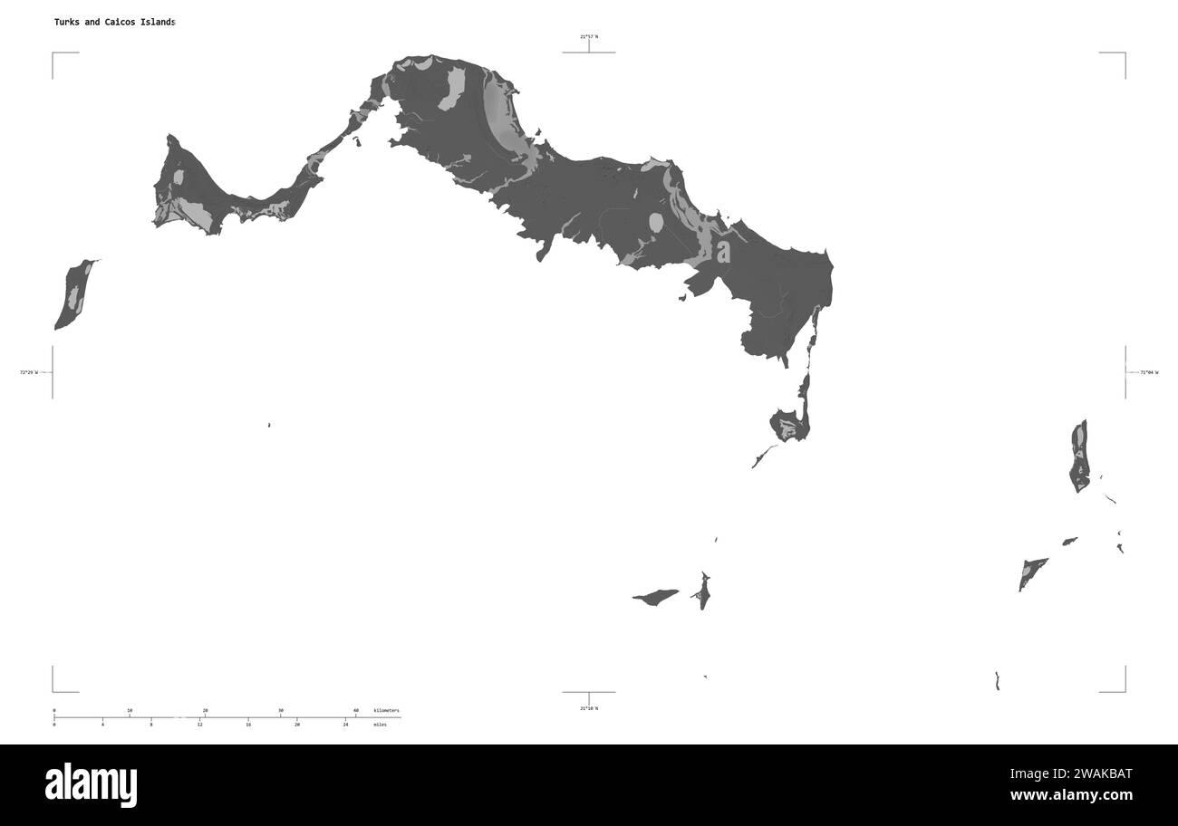 Shape of a Grayscale elevation map with lakes and rivers of the Turks ...